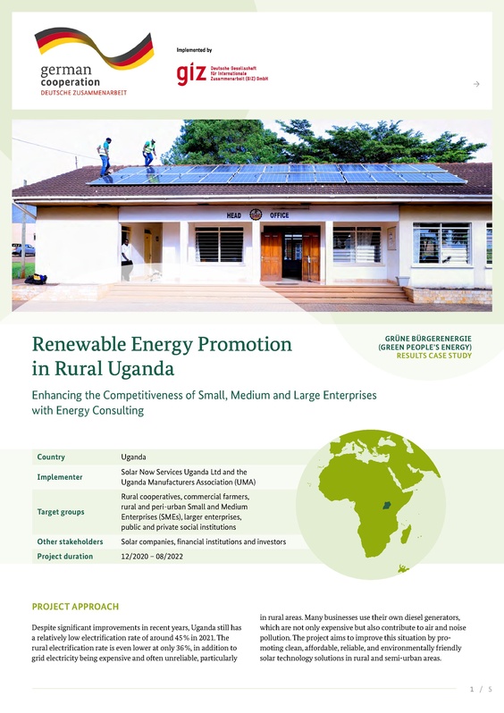 Renewable Energy Promotion in Rural Uganda - energypedia