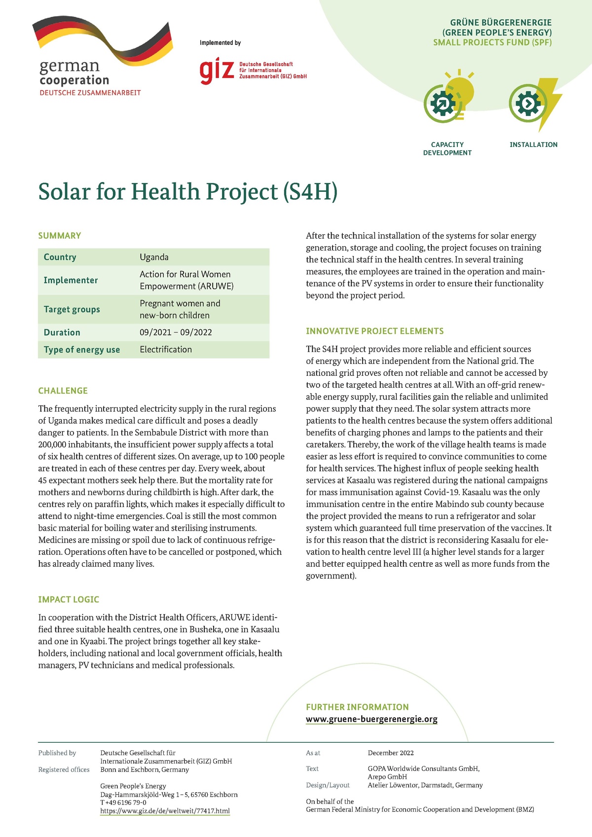 Solar for Health Project (S4H) - energypedia