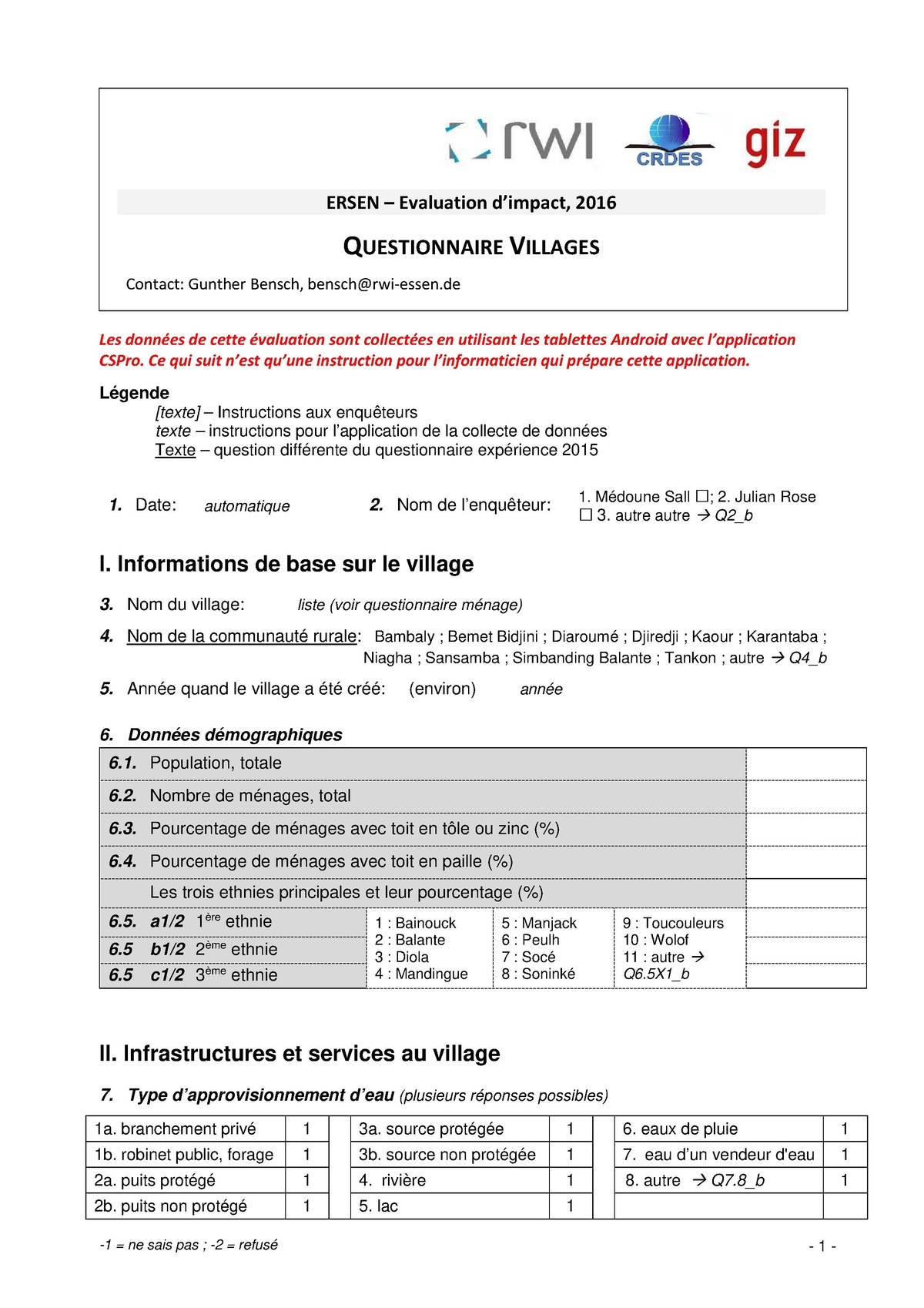 File:ERSEN Impact Evaluation 2016 Village Questionnaire (french).pdf ...