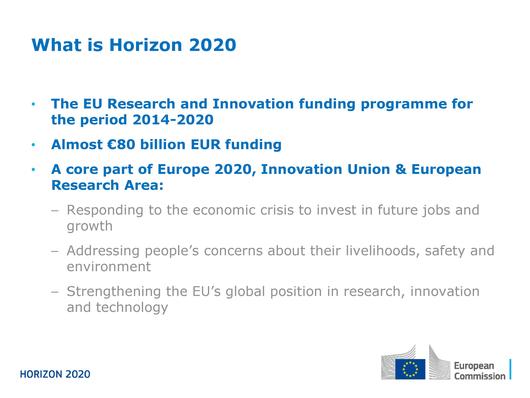 funding under horizon 2020