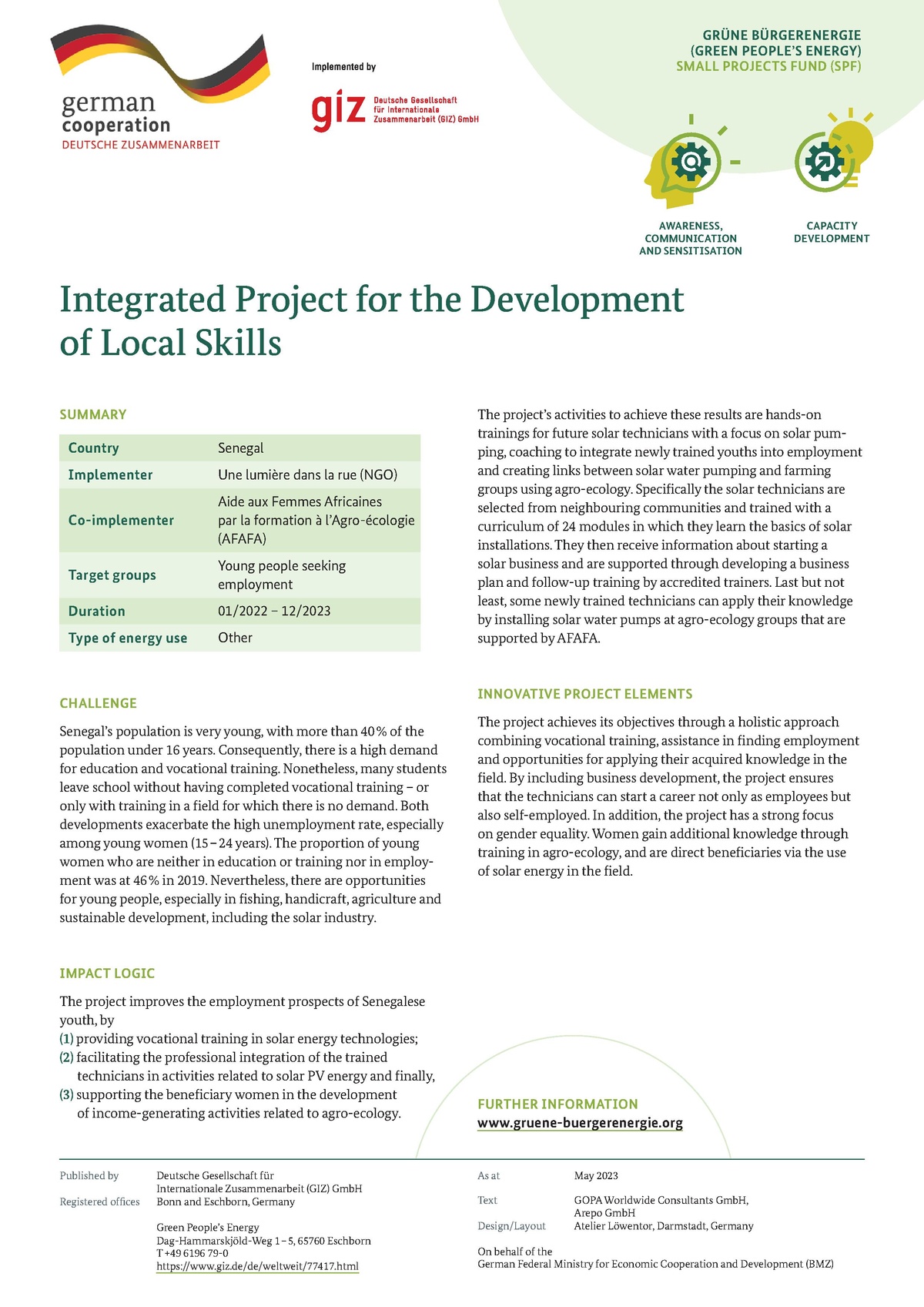 Integrated Project for the Development of Local Skills - energypedia